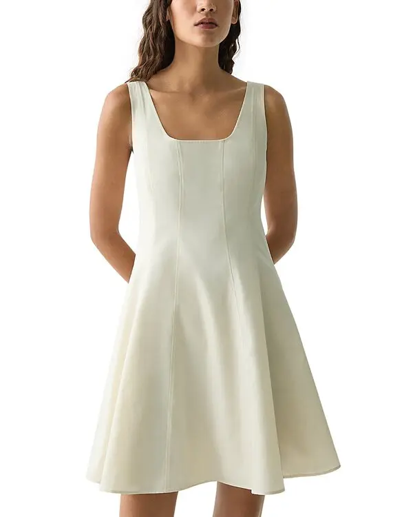Theory Sleeveless Poplin Mini Dress