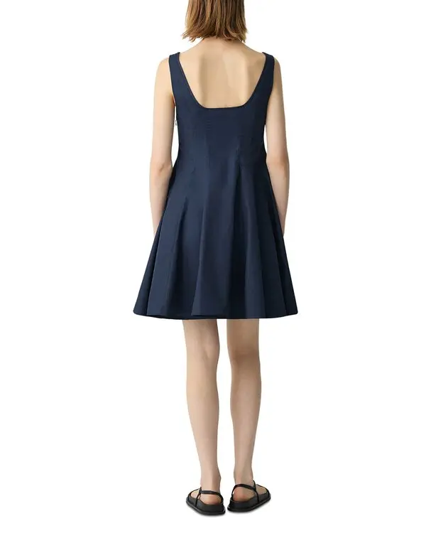 Theory Sleeveless Poplin Mini Dress - Nocturnal Navy