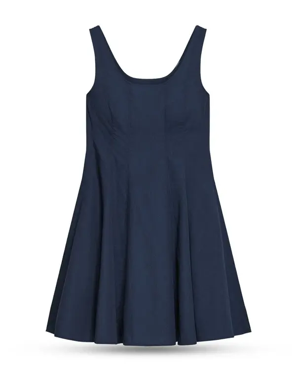 Theory Sleeveless Poplin Mini Dress - Nocturnal Navy