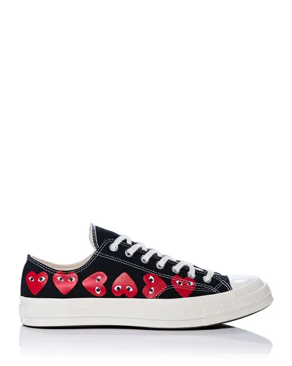 Play Comme Des Garcon Low Top Lace-up Sneaker - Black
