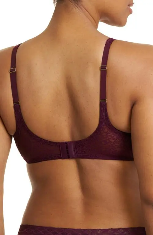 Natori Pretty Smooth Lace Underwire T-shirt Bra - Pinot Noir