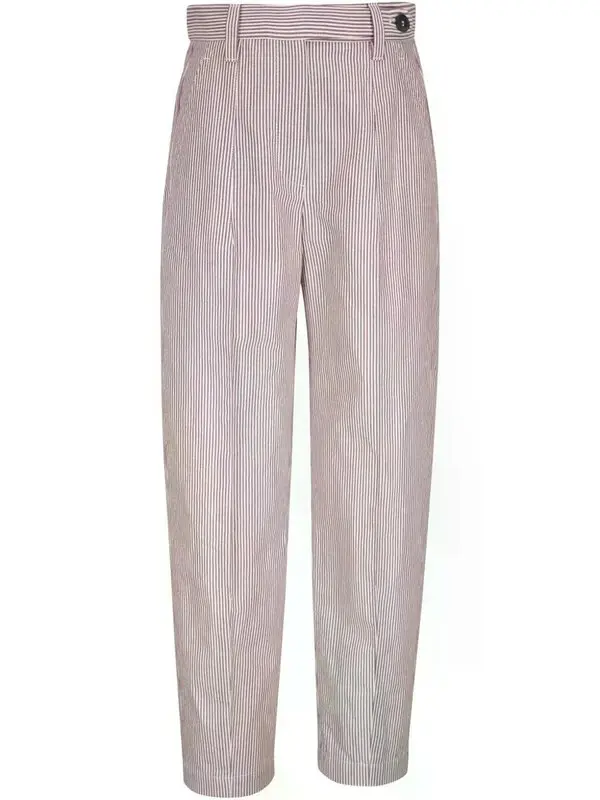 Brunello Cucinelli Striped Trousers - Red
