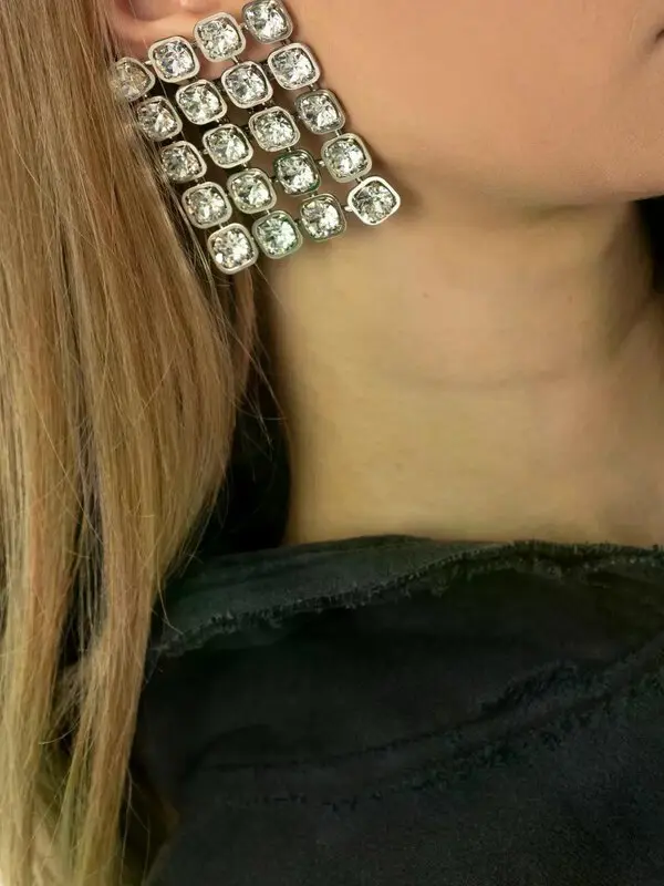 Balenciaga Crystal-embellished Rectangle Earrings