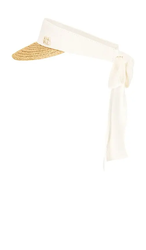 Ruslan Baginskiy Straw Braid & Linen Visor