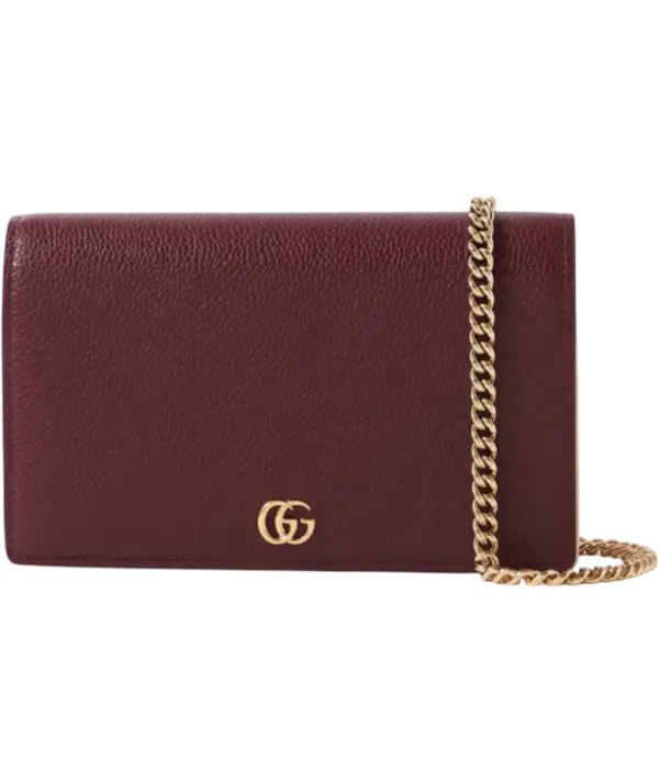 Gucci Petite Marmont Textured-leather Wallet - Burgundy
