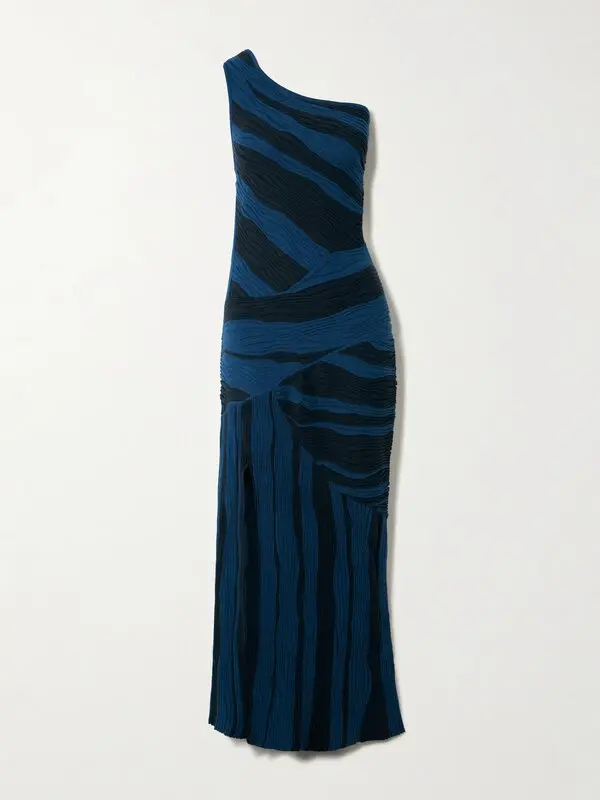DONDE ESTEBAN Ribbed Cotton Maxi Dress - Blue