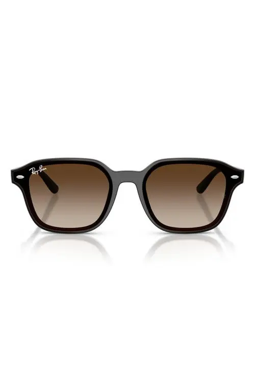 Ray-ban 65mm Mirrored Oversized Square Sunglasses - Transparent Dark Brown
