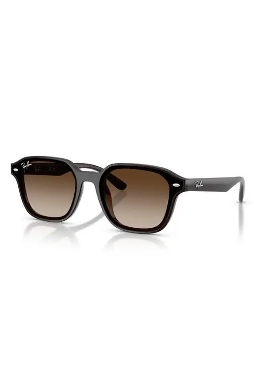 Ray-ban 65mm Mirrored Oversized Square Sunglasses - Transparent Dark Brown