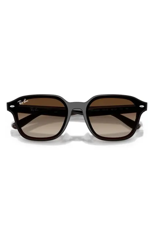 Ray-ban 65mm Mirrored Oversized Square Sunglasses - Transparent Dark Brown