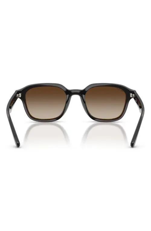 Ray-ban 65mm Mirrored Oversized Square Sunglasses - Transparent Dark Brown