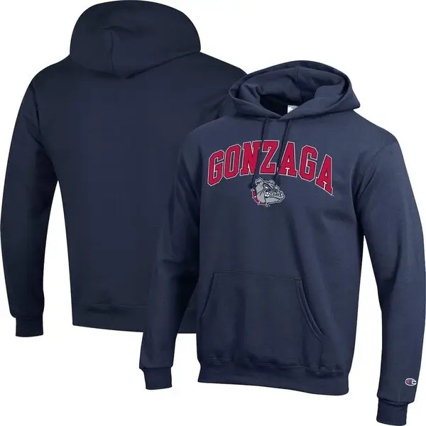 Champion Gonzaga Bulldogs Arched Logo Fleece Pullover Hoodie - Navy
