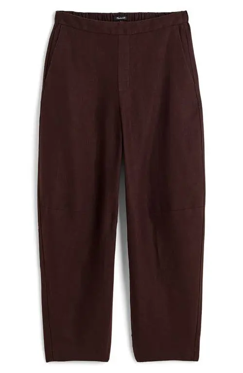 Madewell Barrel Leg Crop Linen Pants - Charred Oak