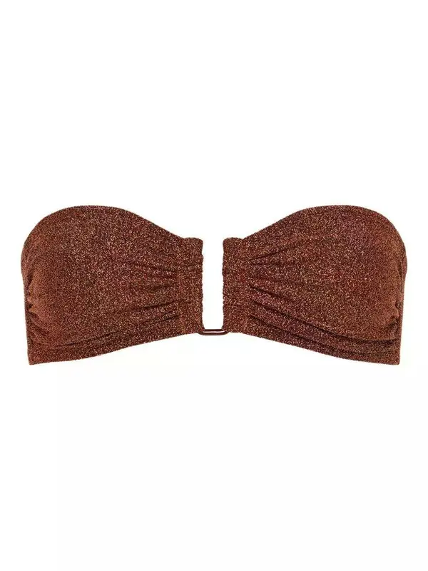 ERES Flamboyant Ruched Bandeau Bikini Top - Brown