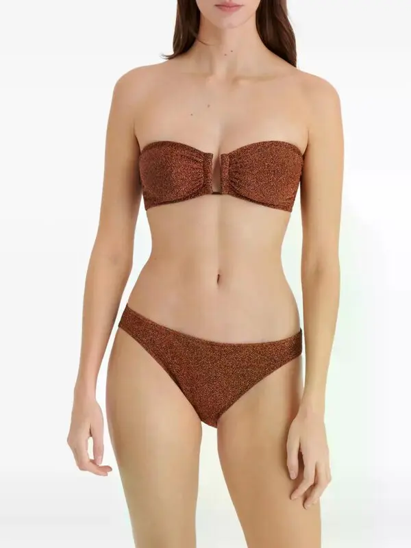 ERES Flamboyant Ruched Bandeau Bikini Top - Brown