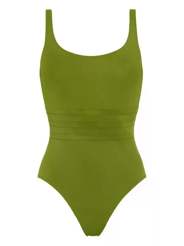 ERES Asia Ribbed-detail Swimsuit - Green