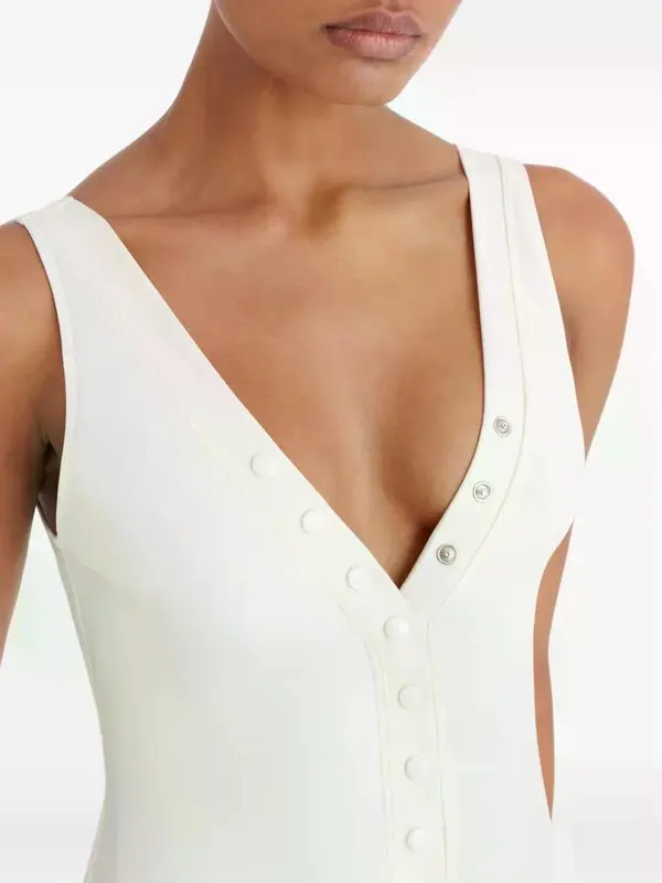 ERES Icône Ribbed Snap-detail Swimsuit - White