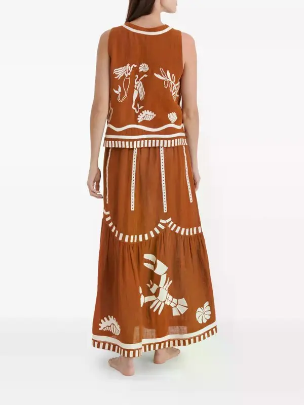 ERES Oursin Embroidered Sleeveless Vest