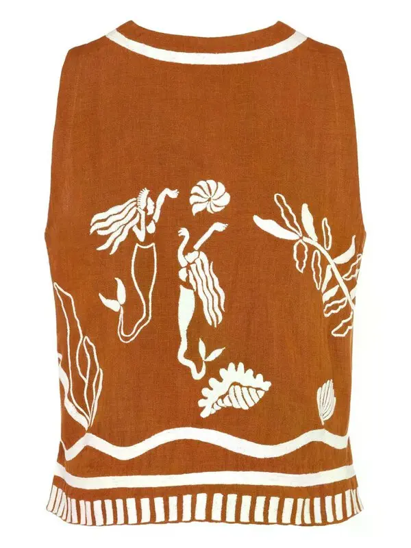 ERES Oursin Embroidered Sleeveless Vest