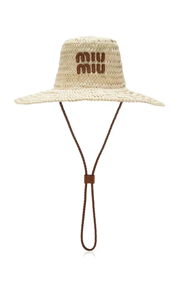 Miu Miu Wide Brim Straw Sun Hat