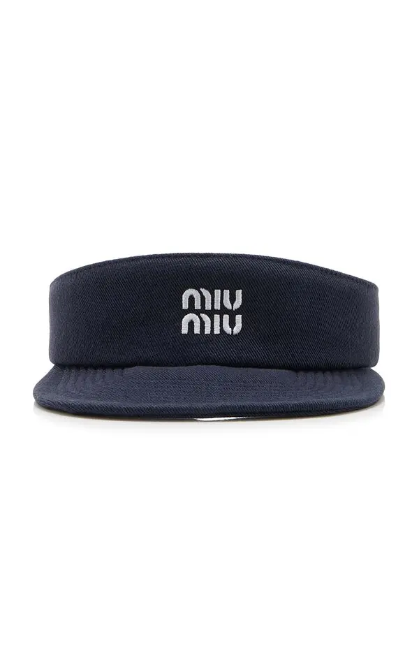 Miu Miu Washed Denim Visor - Navy