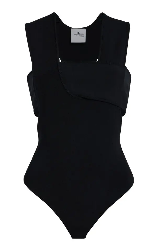 COURREGES Infinity Crepe Knit Bodysuit - Black