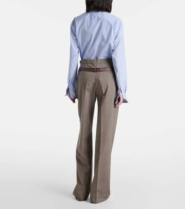 Prada Trompe L'œIl Straight Trousers - Grey | Editorialist
