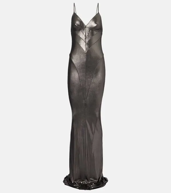 Rick Owens Metallic-effect Jersey Gown