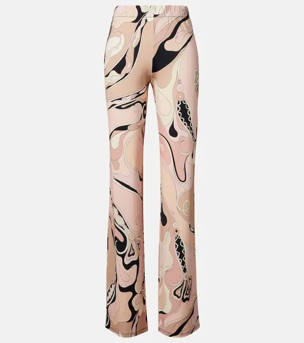 Emilio Pucci Orchidee Jersey Wide-leg Pants