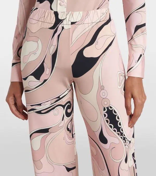 Emilio Pucci Orchidee Jersey Wide-leg Pants