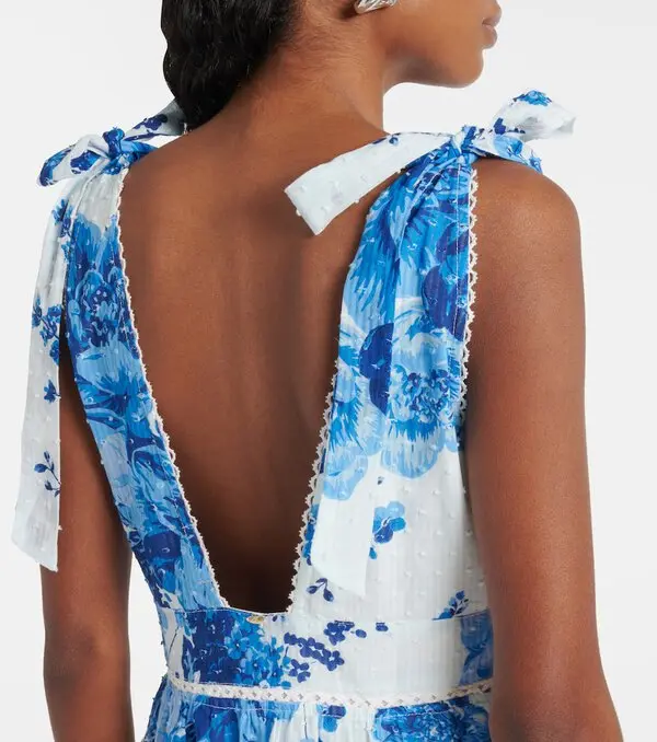 Poupette St Barth Cara Floral Cotton Mini Dress - Blue