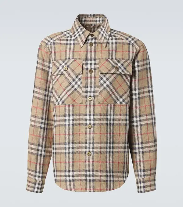 Burberry Check Cotton And Linen Shirt