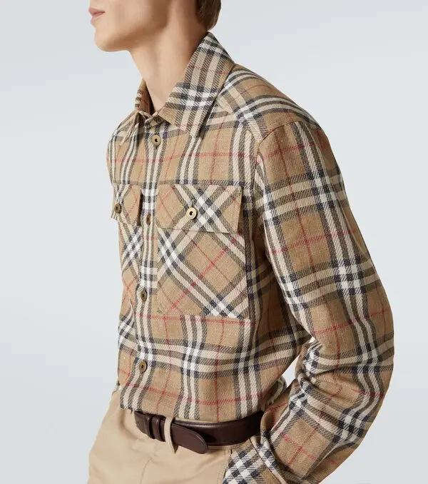 Burberry Check Cotton And Linen Shirt