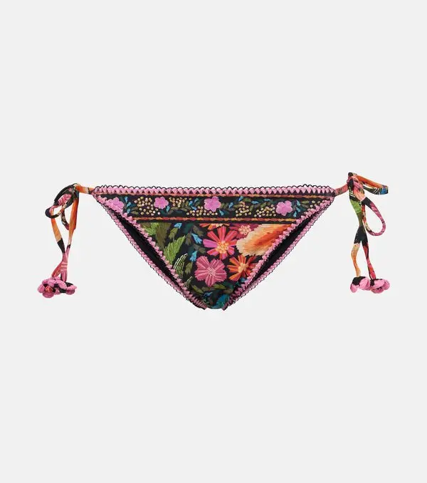 Farm Rio Stitched Garden Tapestry Bikini Bottoms - Multicoloured