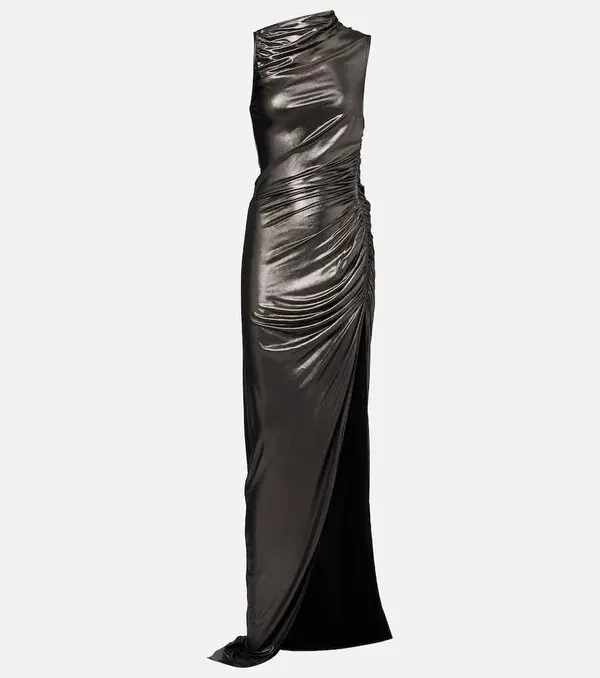 Rick Owens Ruched Jersey Gown - Silver