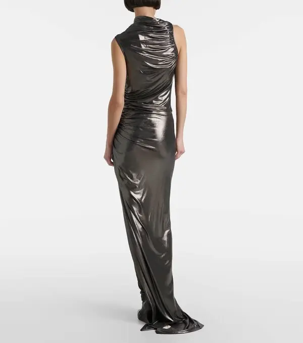 Rick Owens Ruched Jersey Gown - Silver