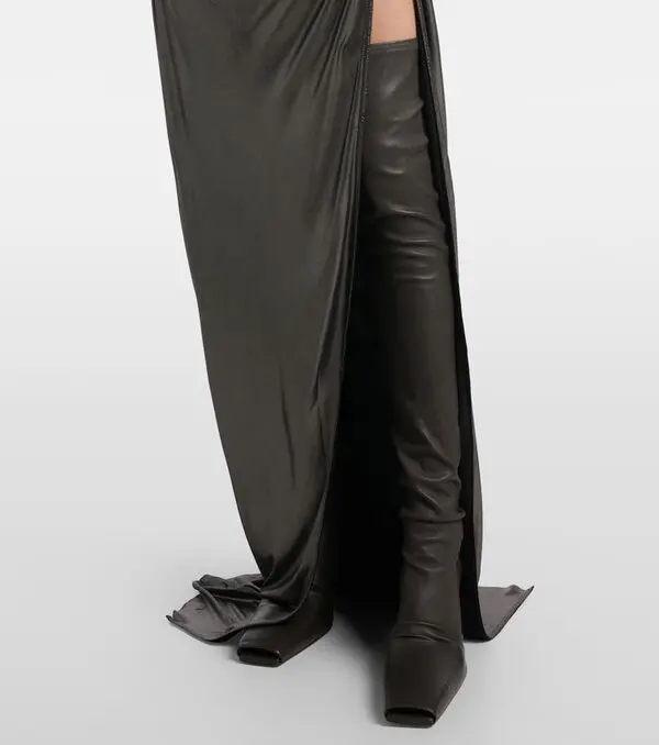 Rick Owens Ruched Jersey Gown - Silver
