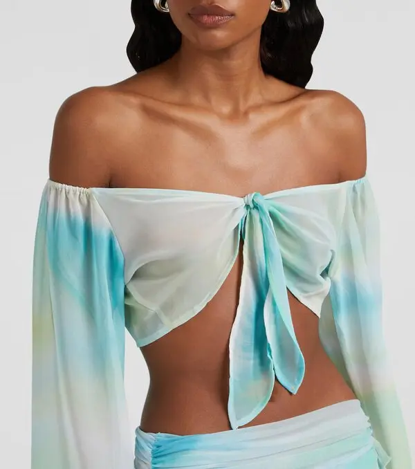 BANANHOT Grace Semi-sheer Off-shoulder Top