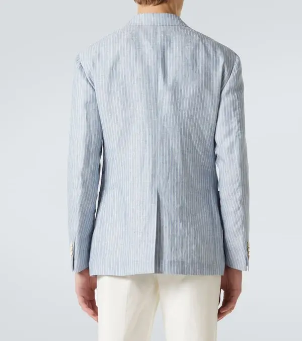 Dunhill Striped Linen-blend Blazer