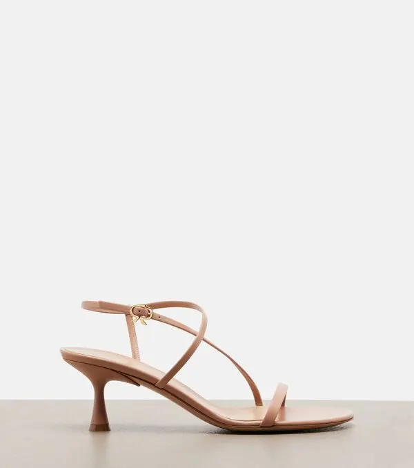 GIANVITO ROSSI Ascent Leather Sandals - Beige