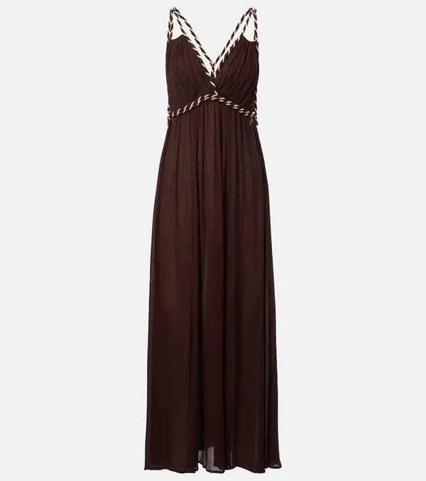 Poupette St Barth Collette Open-back Maxi Dress - Brown