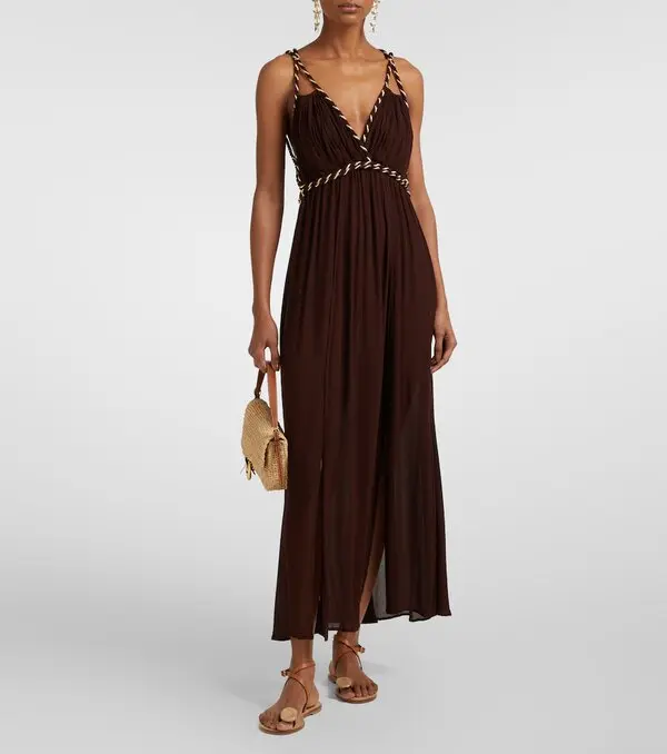 Poupette St Barth Collette Open-back Maxi Dress - Brown