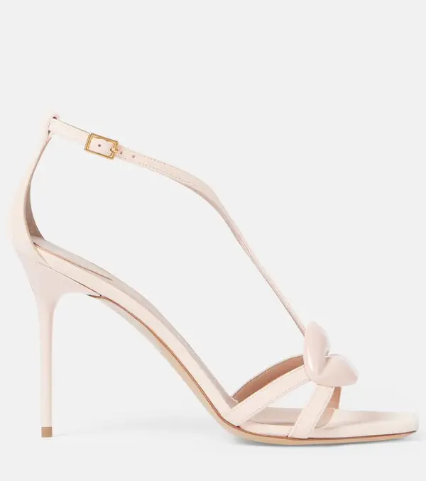Balmain Lips Suede Sandals - Beige