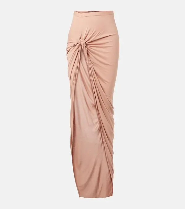 Rick Owens Asymmetric Gathered Maxi Skirt - Pink