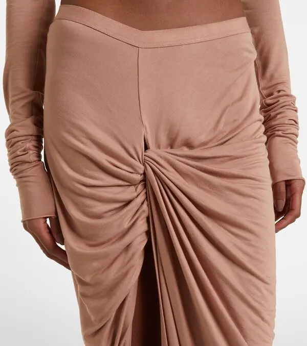 Rick Owens Asymmetric Gathered Maxi Skirt