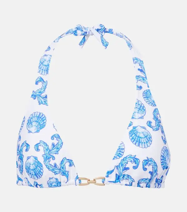 Melissa Odabash Bahamas Printed Bikini Top - Blue