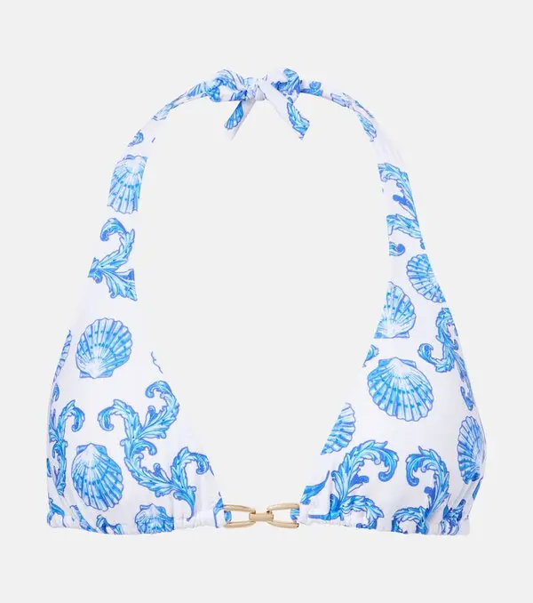 Melissa Odabash Bahamas Printed Bikini Top - Blue