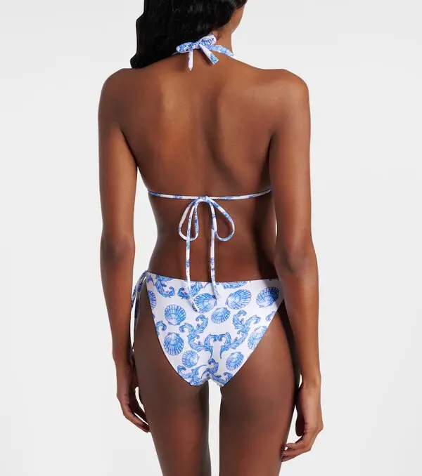 Melissa Odabash Bahamas Printed Bikini Top - Blue