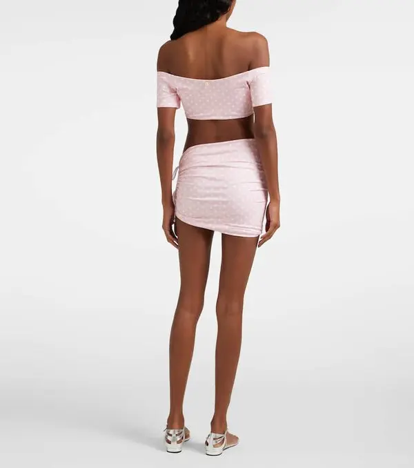 BANANHOT Stefani Polka-dot Crop Top