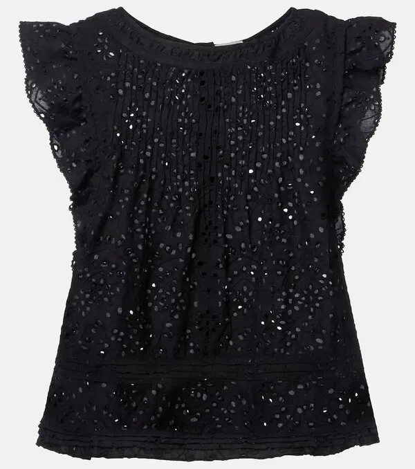 Poupette St Barth Broderie Anglaise Cotton Top
