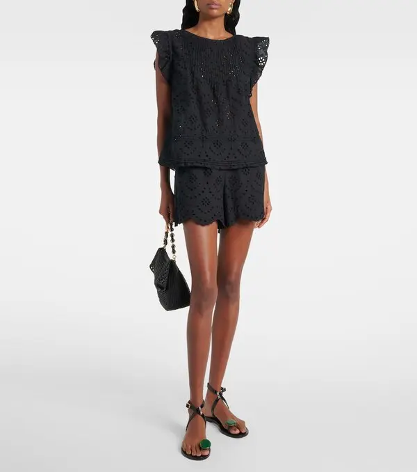 Poupette St Barth Broderie Anglaise Cotton Top